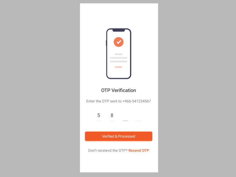 OTP Verification UI by Bhavesh Vithani on Dribbble