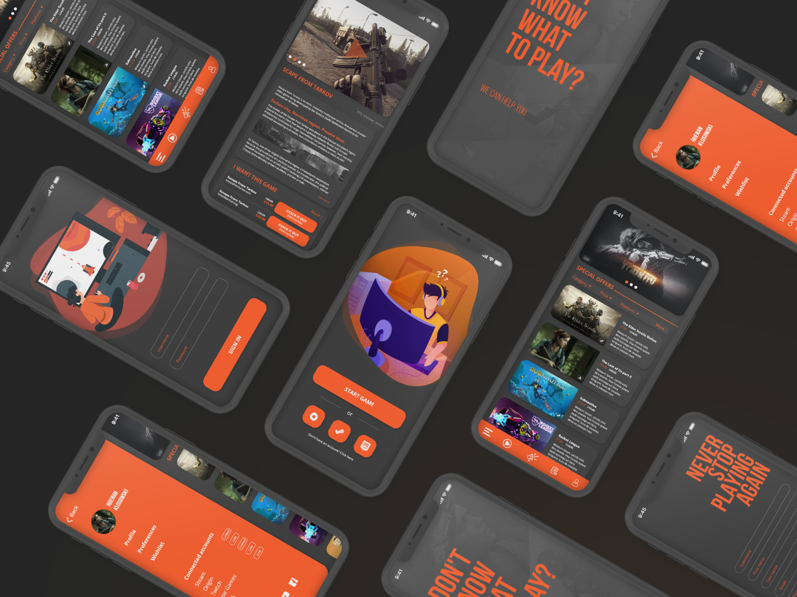 Game app screens by Rhenan Klosowski on Dribbble