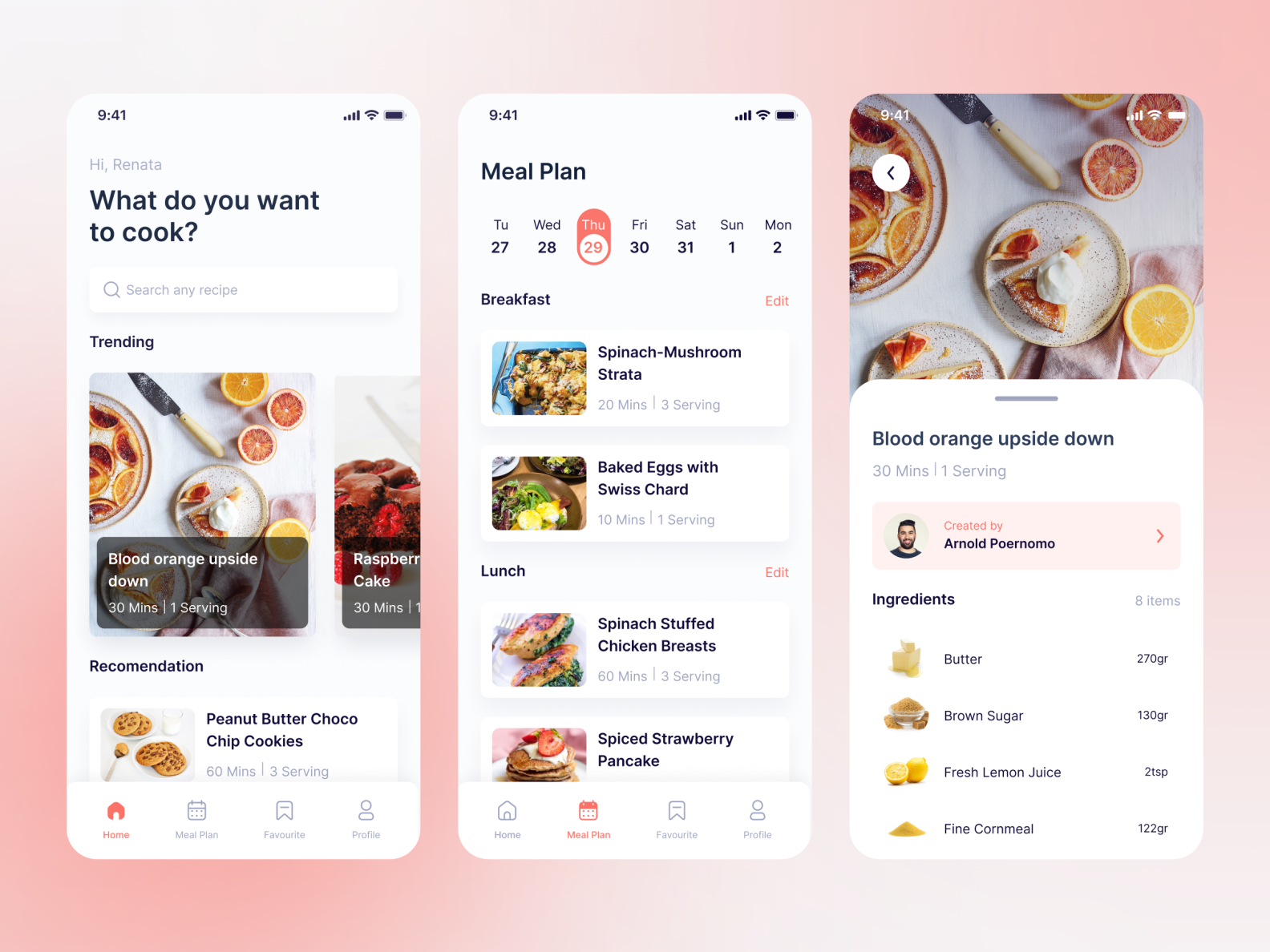 Recipe App and Meal Planner by Ammar on Dribbble