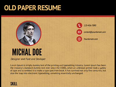 Old Paper Resume by CodeGrape on Dribbble