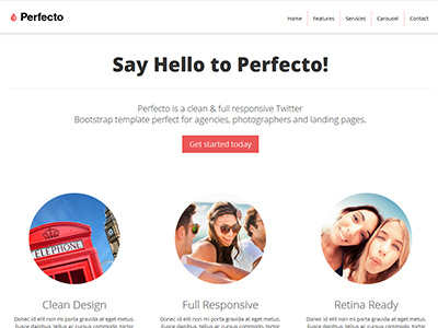 Perfecto - One Page HTML Template by CodeGrape on Dribbble