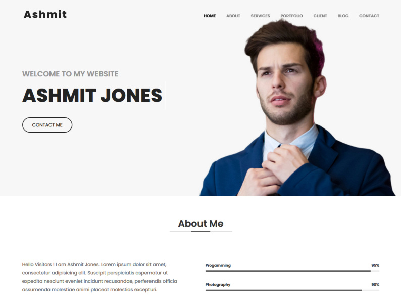 Ashmit - Personal Portfolio HTML Template by CodeGrape on Dribbble