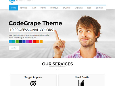 MyBusiness Responsive HTML5 and CSS3 Template by CodeGrape on Dribbble