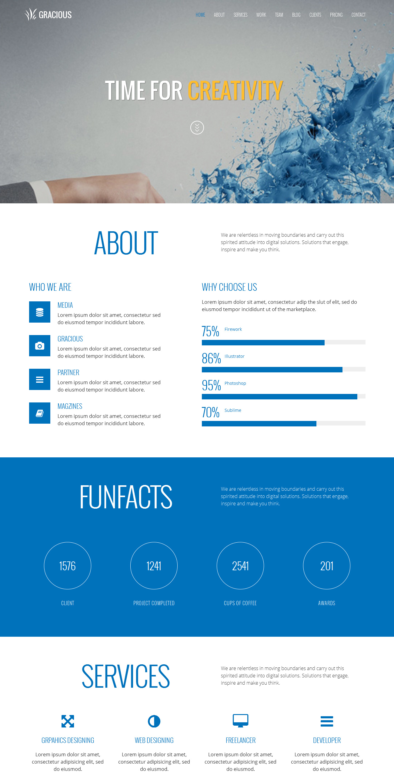 Gracious - One Page HTML5 Template by CodeGrape on Dribbble