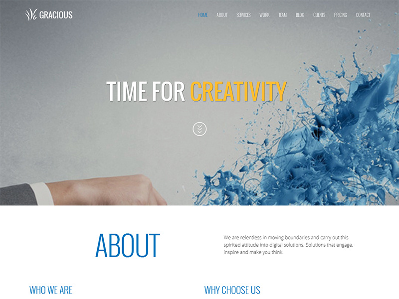 Gracious - One Page HTML5 Template by CodeGrape on Dribbble