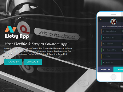 Weby App - Mobile App Landing Page Template by CodeGrape on Dribbble