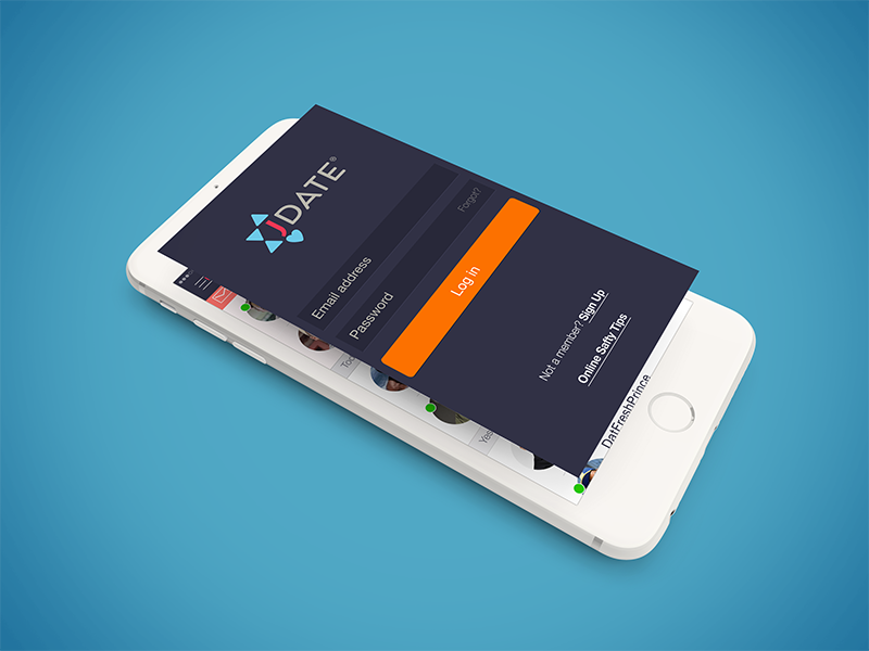 JDate login by Luke Luber on Dribbble