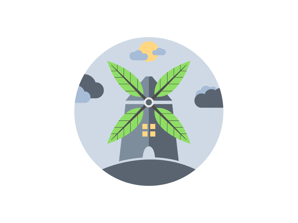Windmill Green Energy Logo by Zsolt Reinhardt on Dribbble
