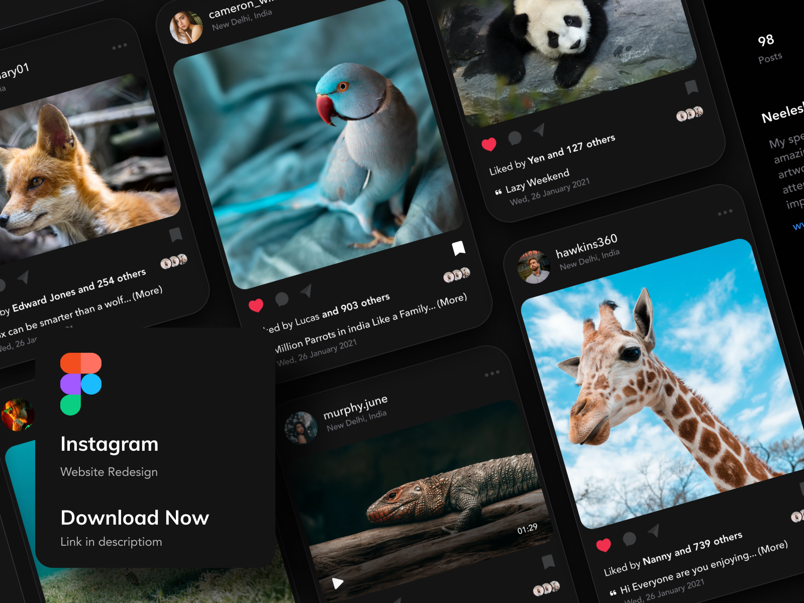 Instagram Dark Mode Concept by Neelesh Chaudhary on Dribbble