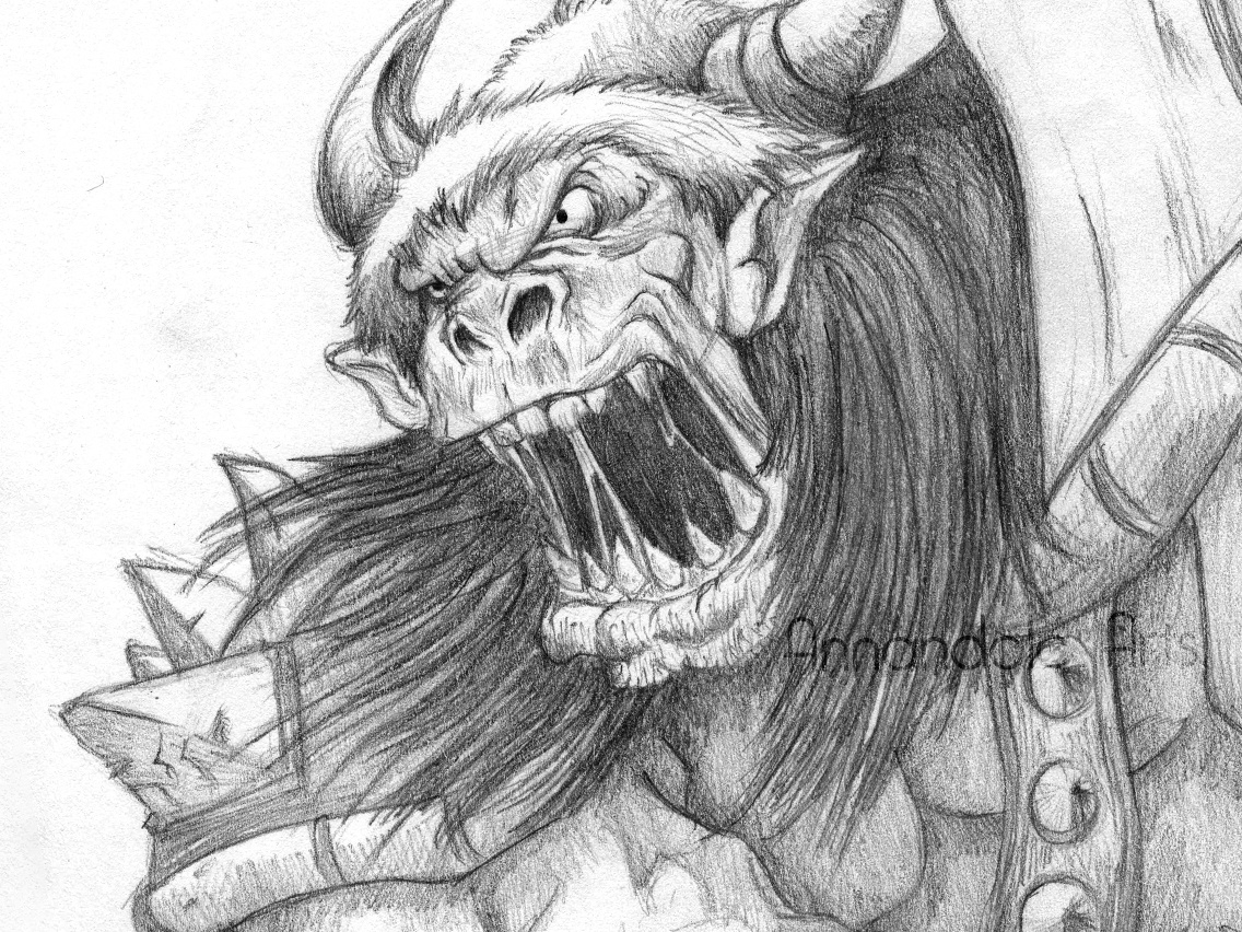 Orc Wow Drawing