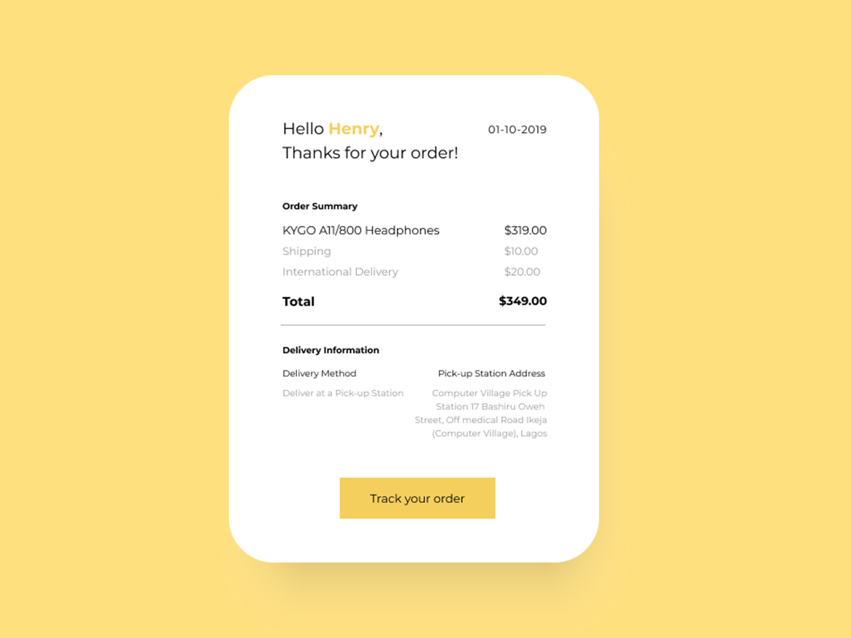Email Receipt UI concept by Victor Onwuzuruike on Dribbble