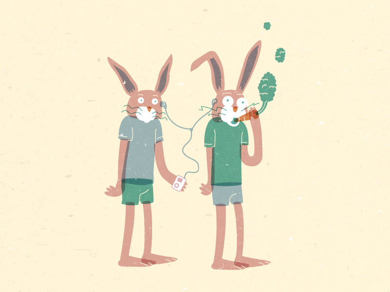 Cartoon Easter Bunny Smoking