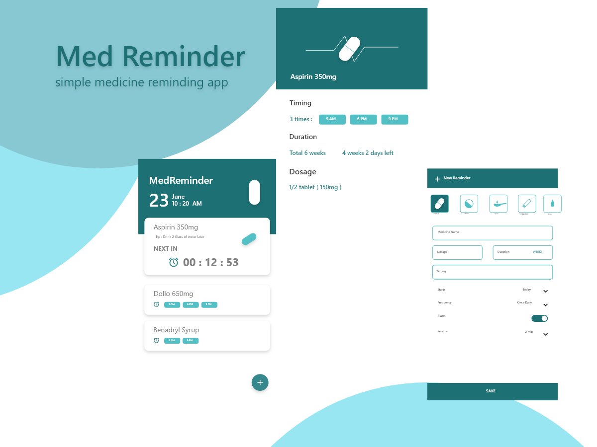 Medicine Reminder Application by Mukund lal on Dribbble