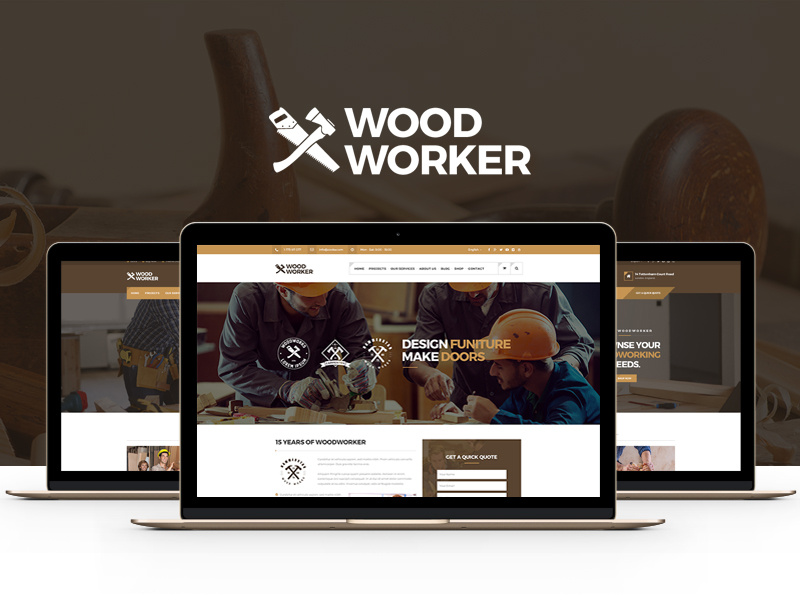 The carpentry WordPress Theme by Frankie Kao on Dribbble