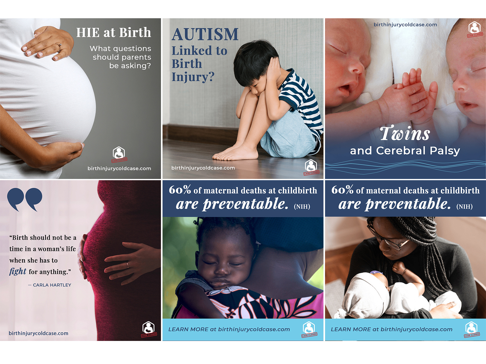 Birth Injury Cold Case Instagram Ads by Leila Palmer on Dribbble