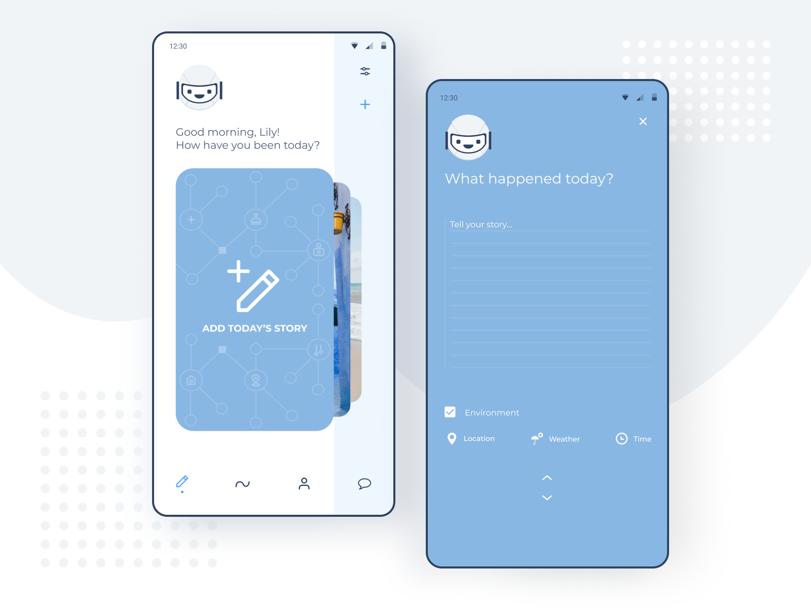 Gladdy - Diary and Emotional health assistant by Svitlana Bilan on Dribbble