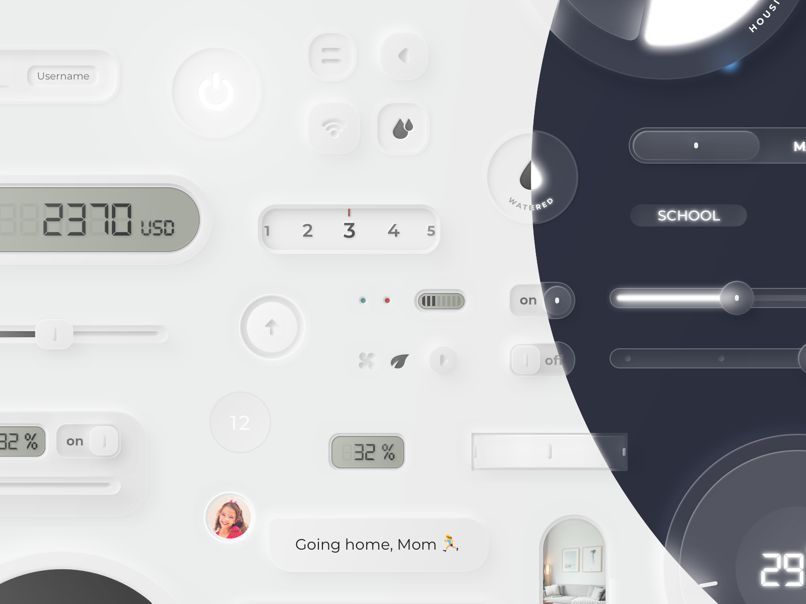 Neumorphism + Glassmorphism UI Kit by Vladimir Tsagolov on Dribbble