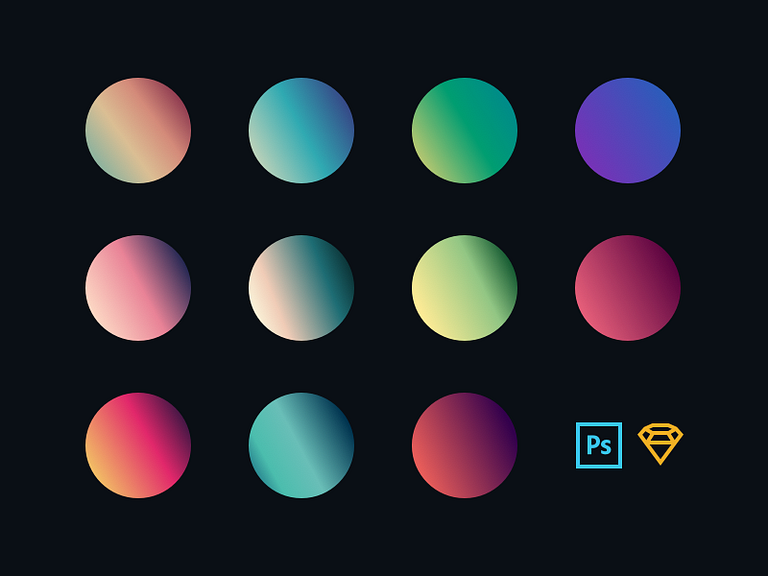 Gradients: free sketch + psd by Stelian Firez on Dribbble
