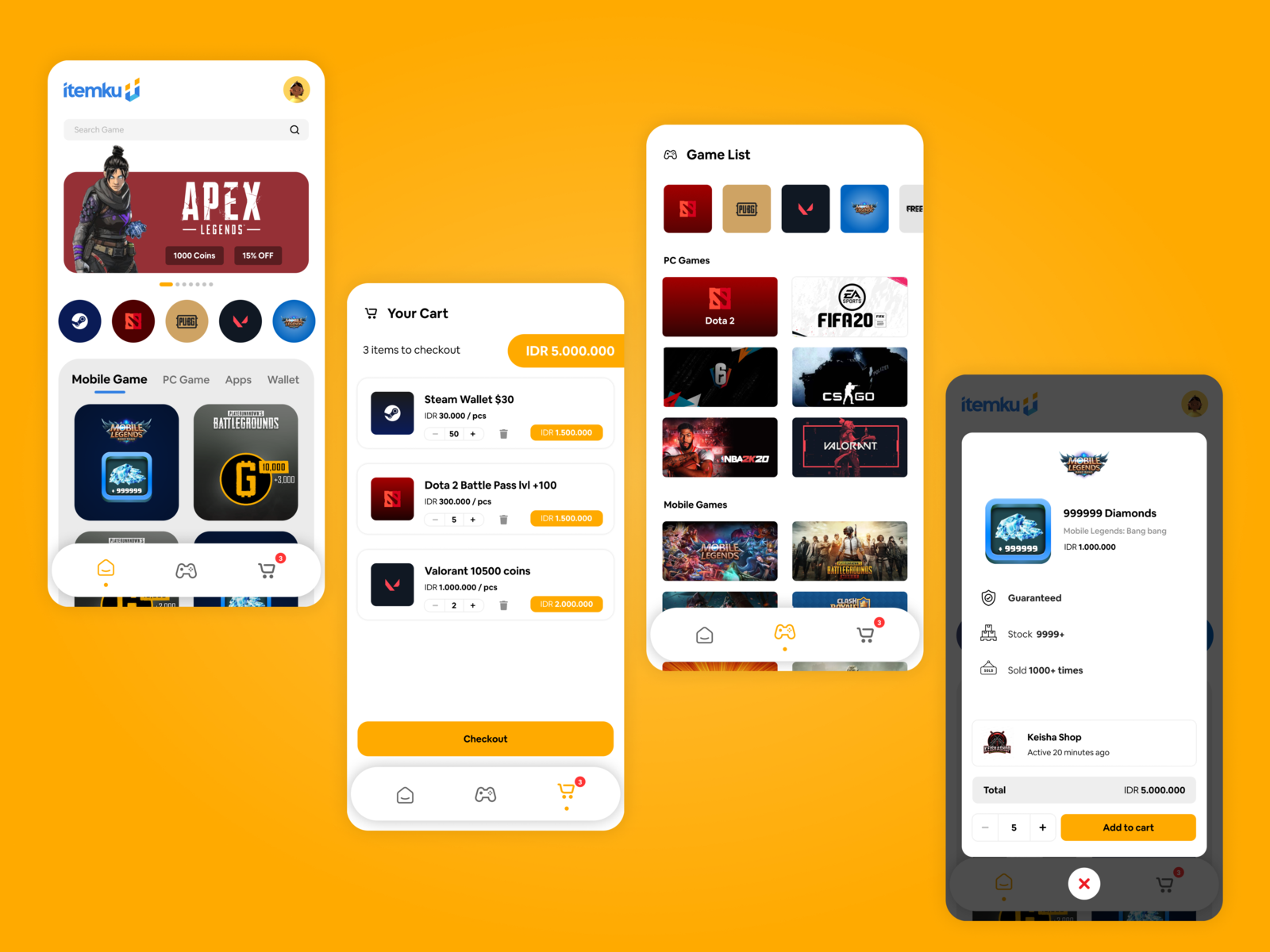 Game cash and wallet apps by Nofrian Frisnanda on Dribbble