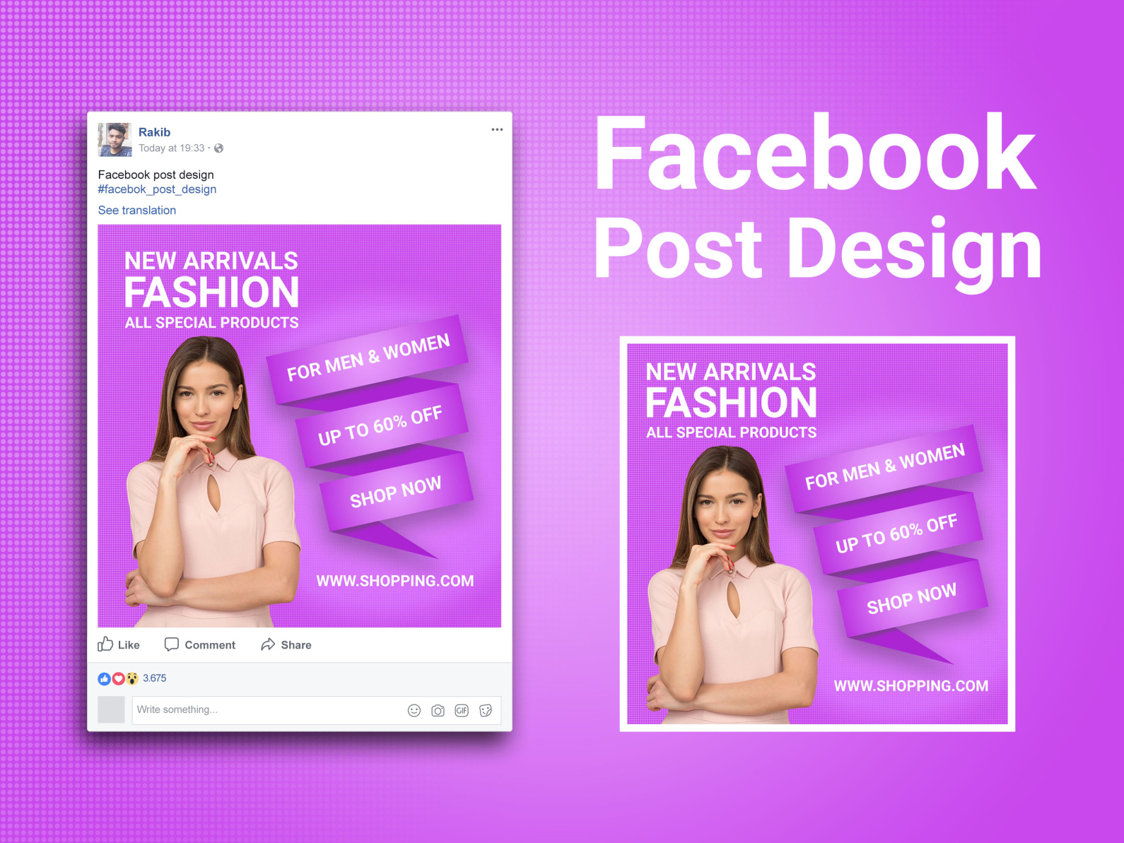 Facebook post design by Md. Rakib Hosen on Dribbble