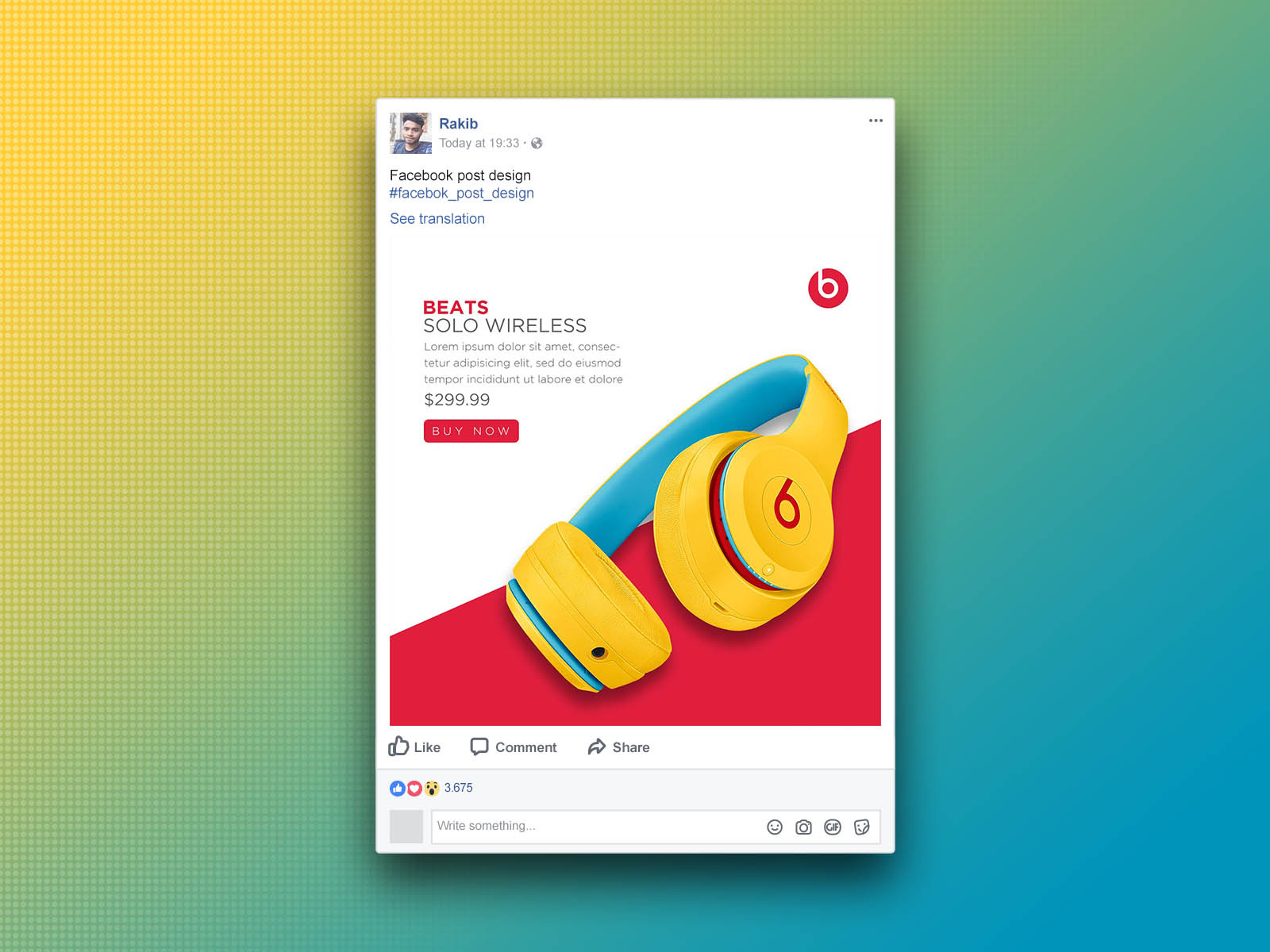 Facebook post Design by Md. Rakib Hosen on Dribbble