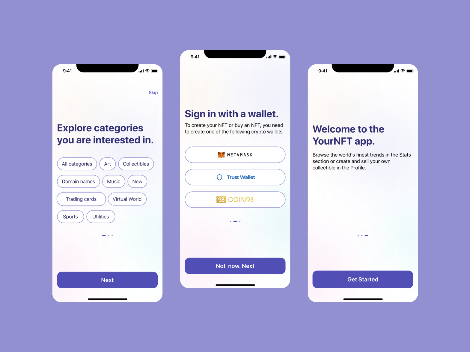 Mobile App Onboarding Screens by Antonina Hlazhevska on Dribbble