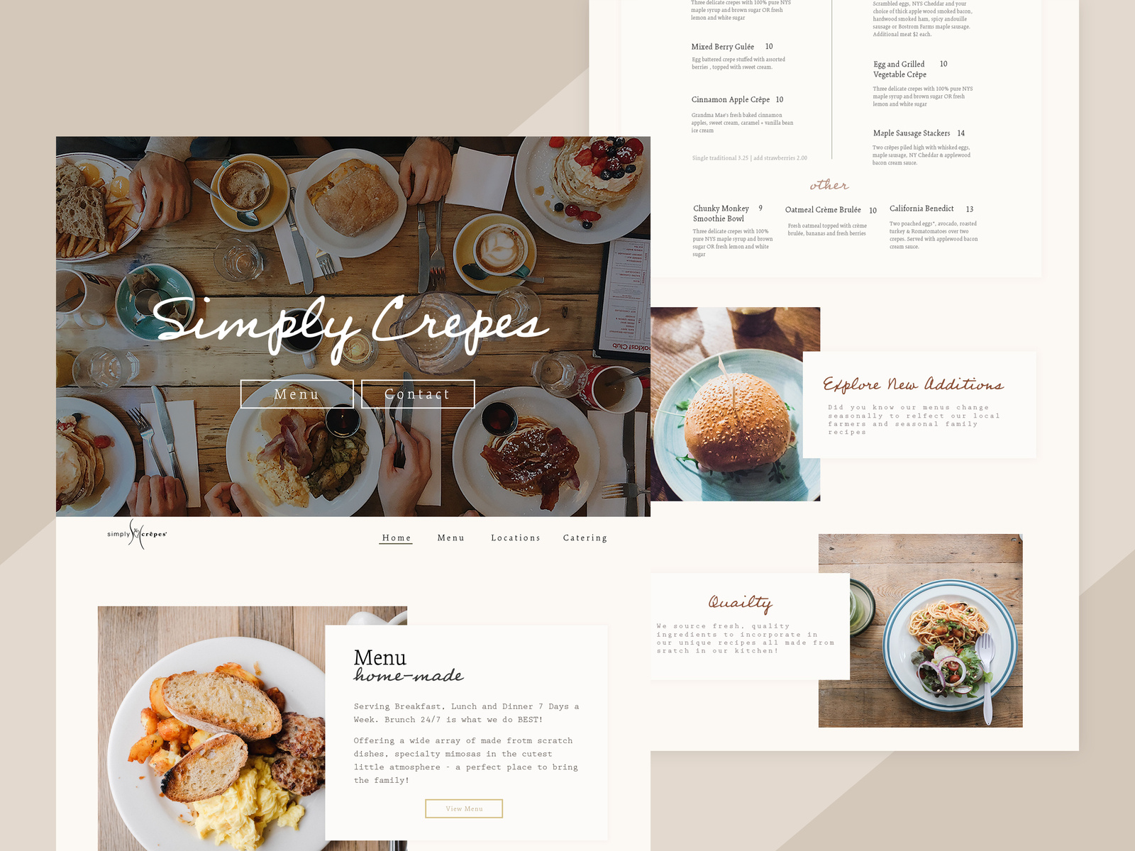 Simply Crepes- Website Rebrand by Katie Hobler on Dribbble