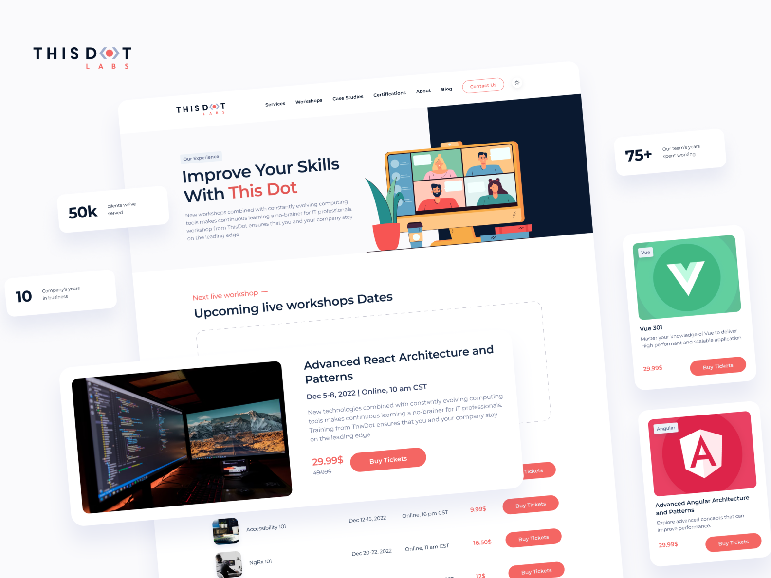 Workshops website by Andriy for WebFolks on Dribbble