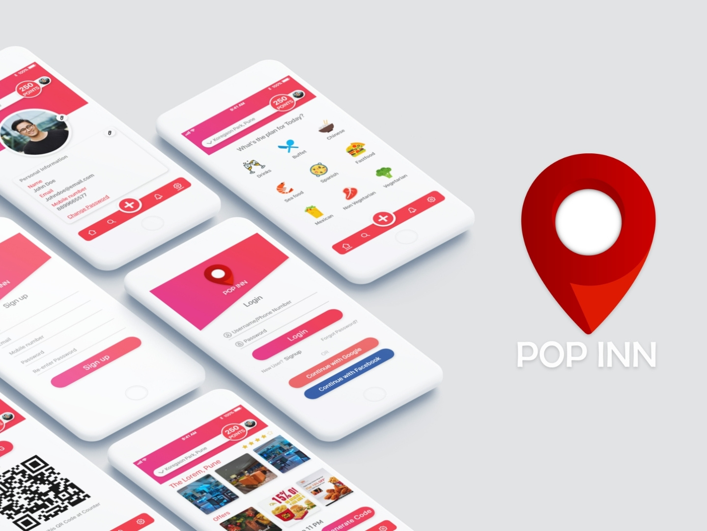 POP INN - iOS App Design Concept by Harshad Shinde on Dribbble