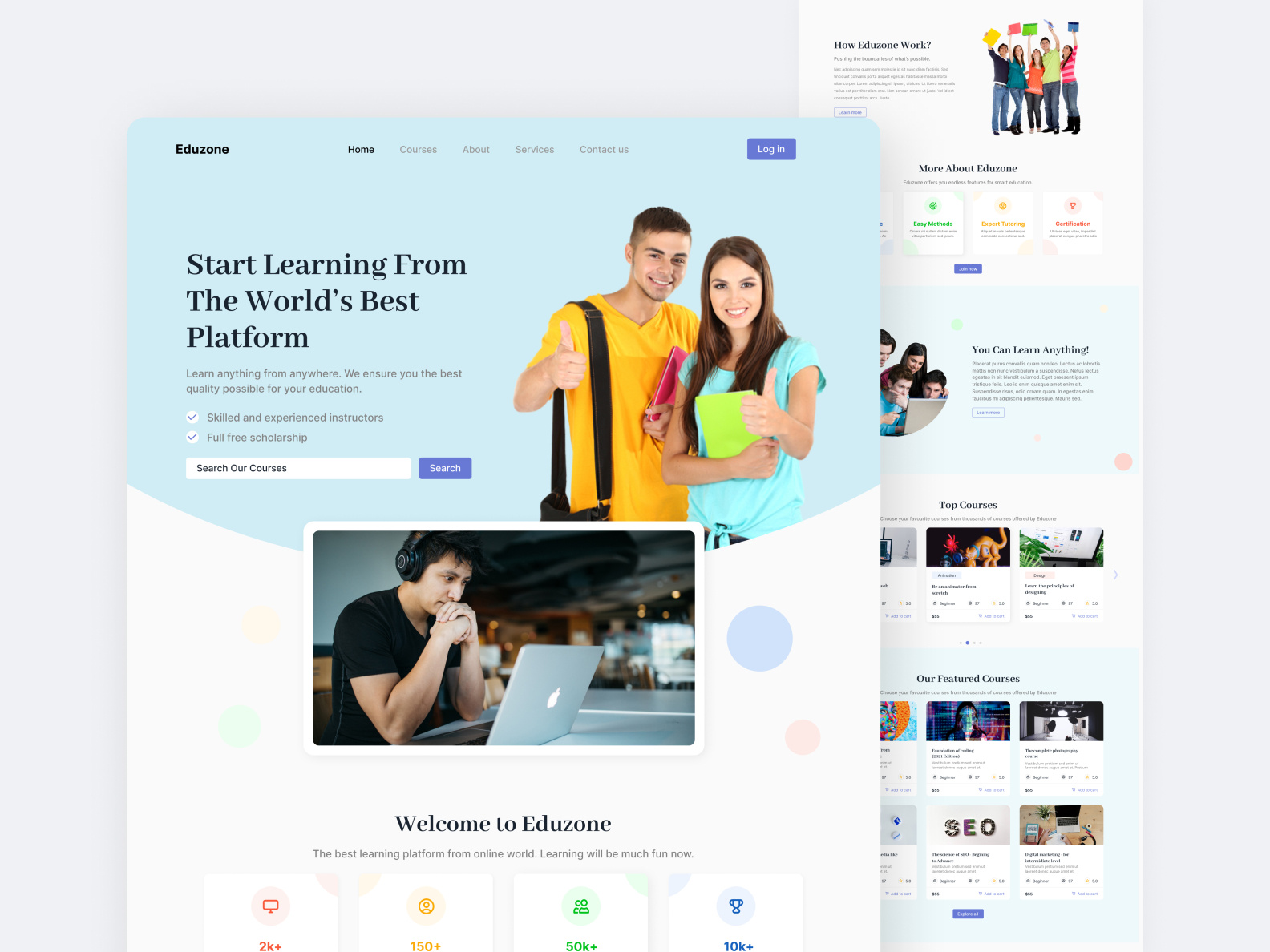 Eduzone - eLearning Website by Shahriar Sultan for Creatibuzz UX Design ...