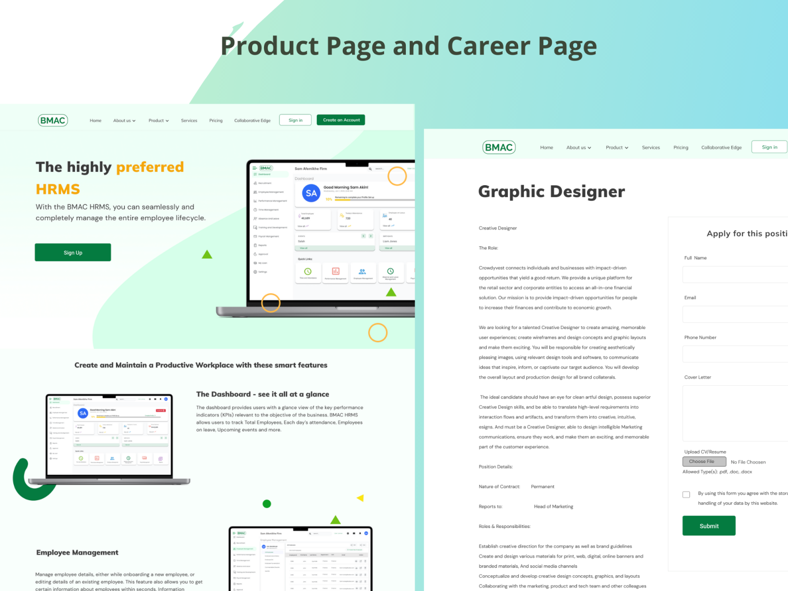 Product and Career Page by jessica ajiduah on Dribbble