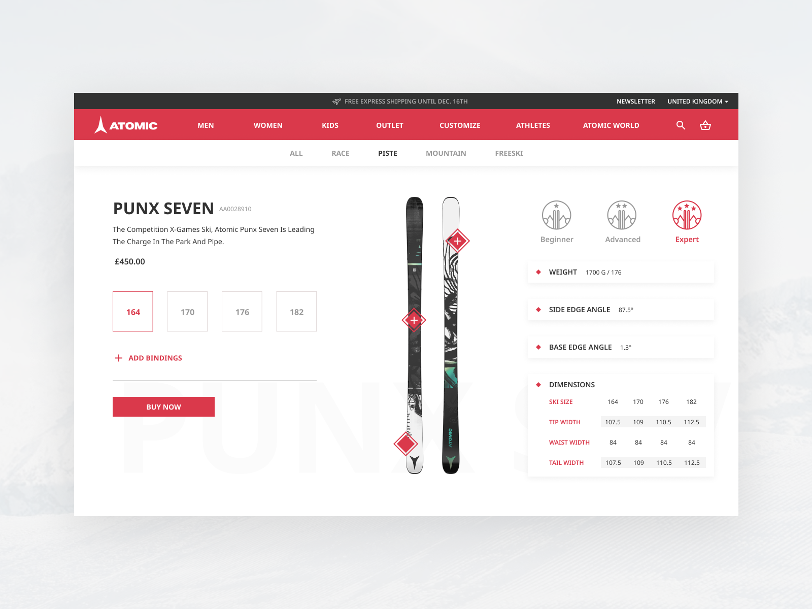 Atomic - Ski Website by Tom Watson on Dribbble