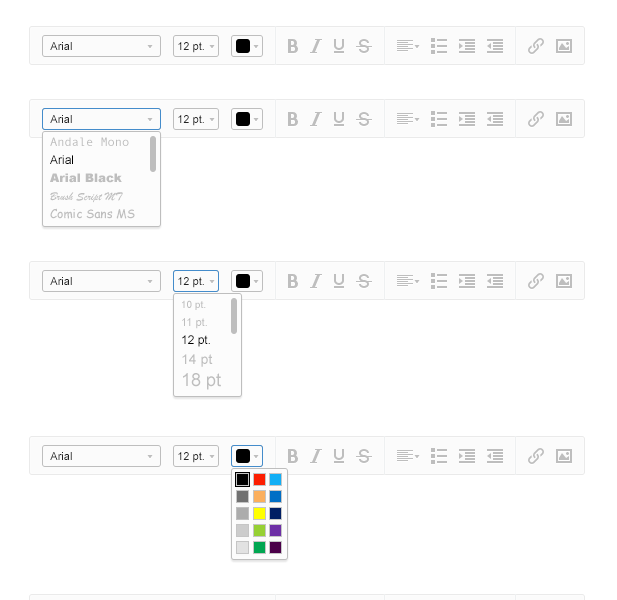 Rich Text Editor Toolbar by Zach Perkins on Dribbble