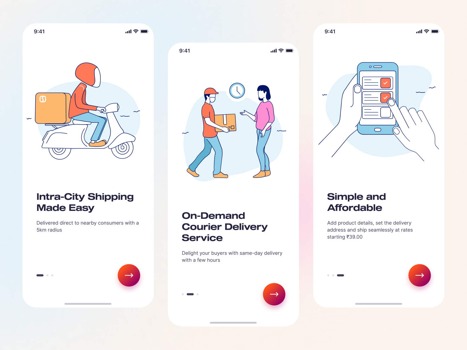 Walkthrough Screens by Deekshith Salian on Dribbble