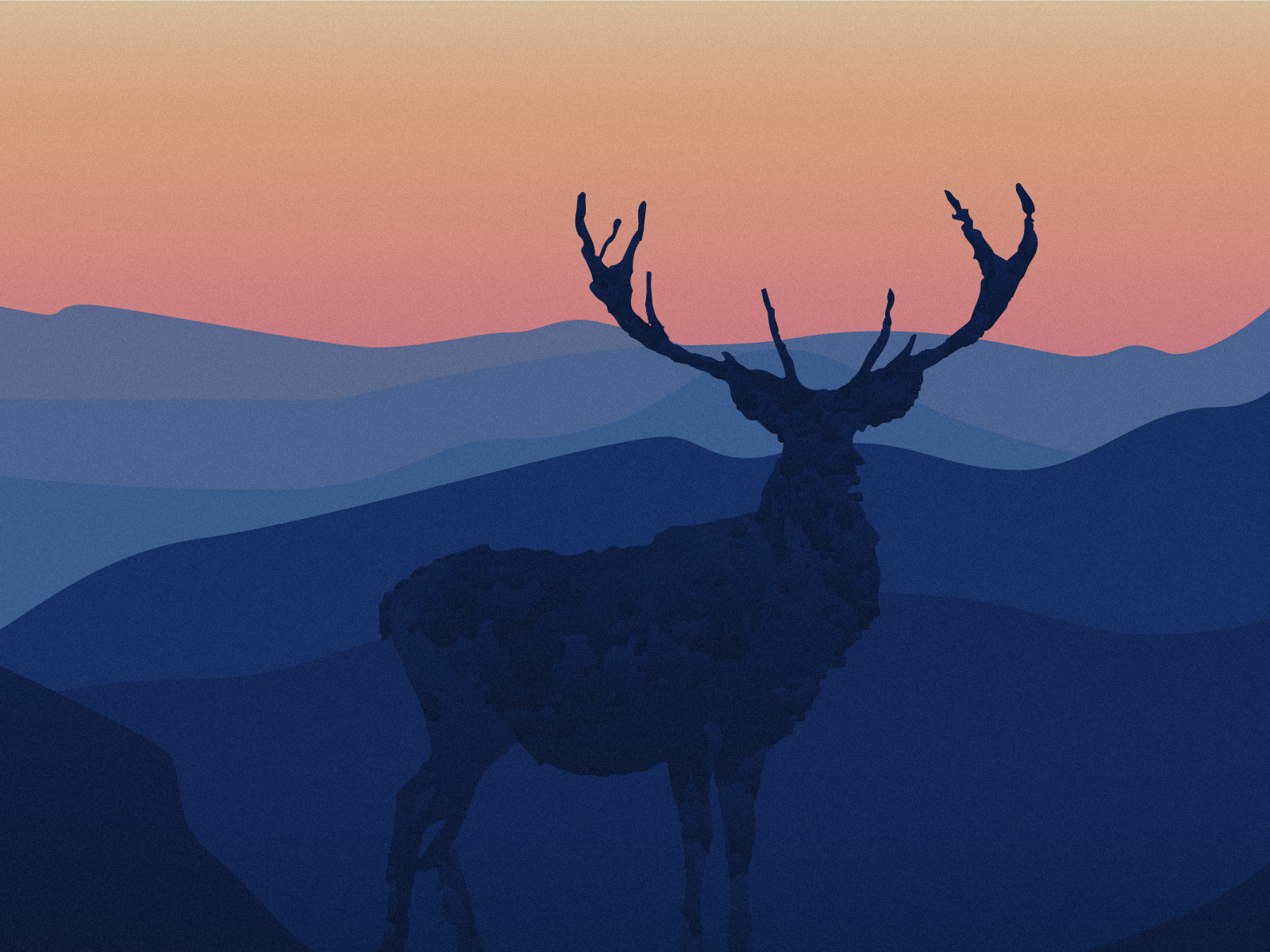 Deer and Mountains by Stephen Biddle on Dribbble