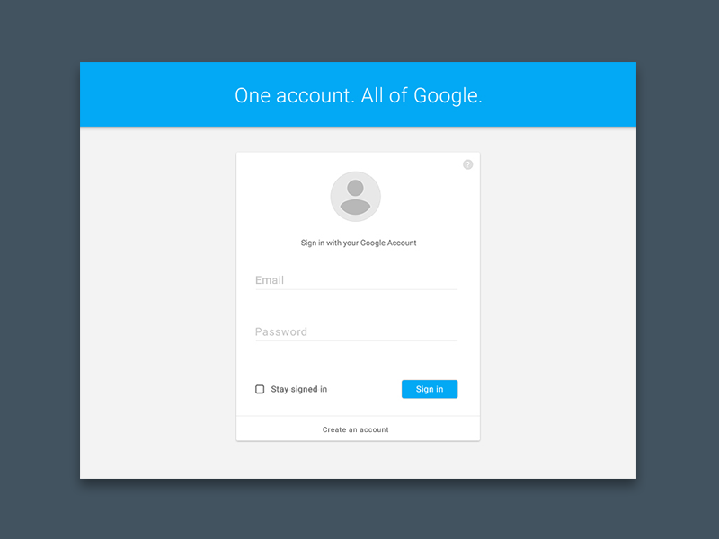 Google Account Sign In by Jason Zigrino on Dribbble