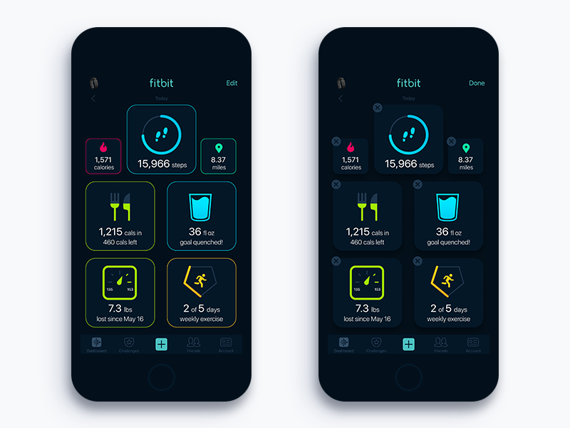 Fitbit Dashboard - Dark by Jason Zigrino on Dribbble
