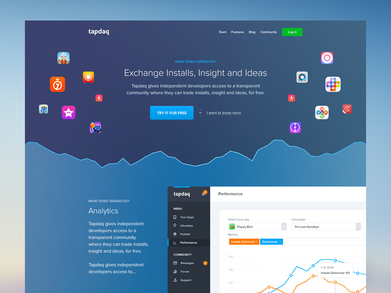 Tapdaq Landing - First Idea by Jan Losert on Dribbble