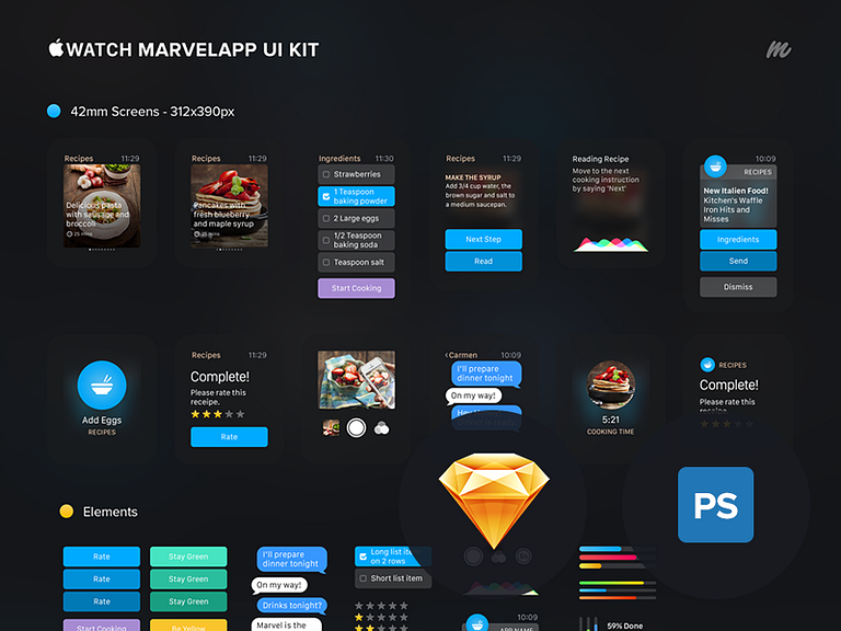 Apple Watch Marvelapp Ui Kit by Jan Losert on Dribbble