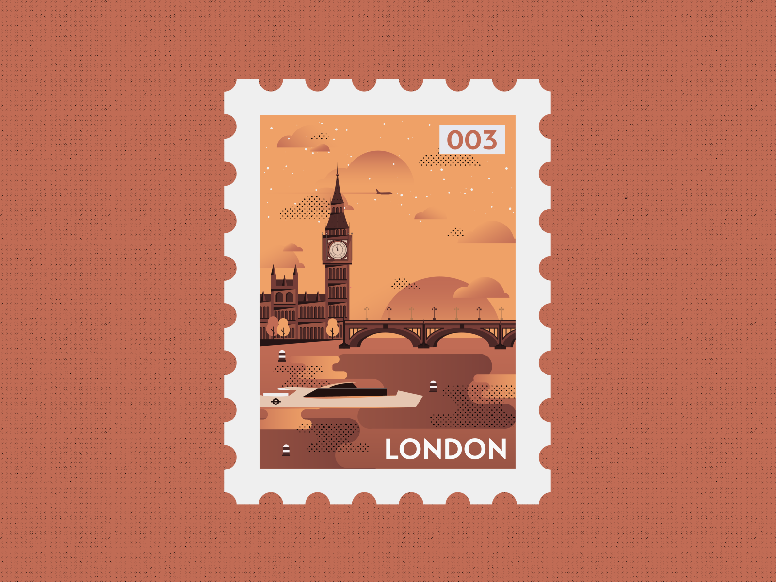 London Post Stamp Illustration by Cactooos Co on Dribbble