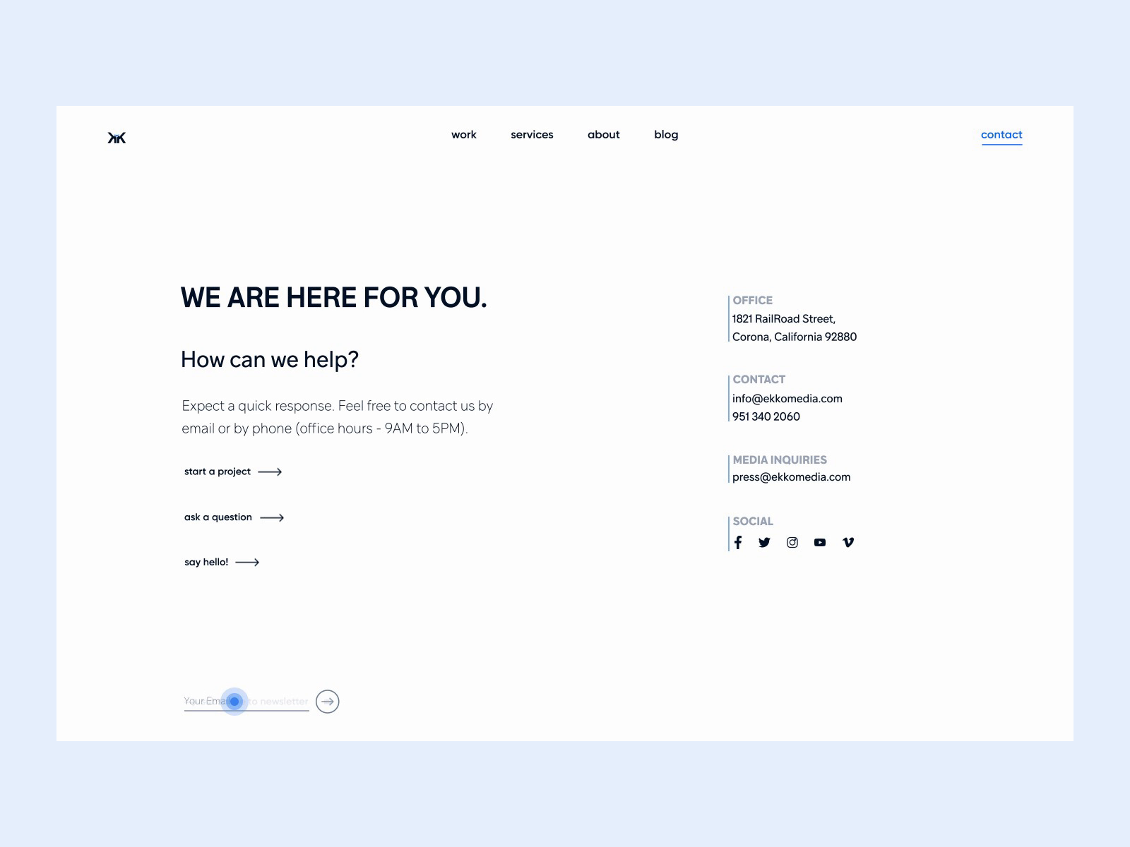 Contact Page by João Barbosa on Dribbble