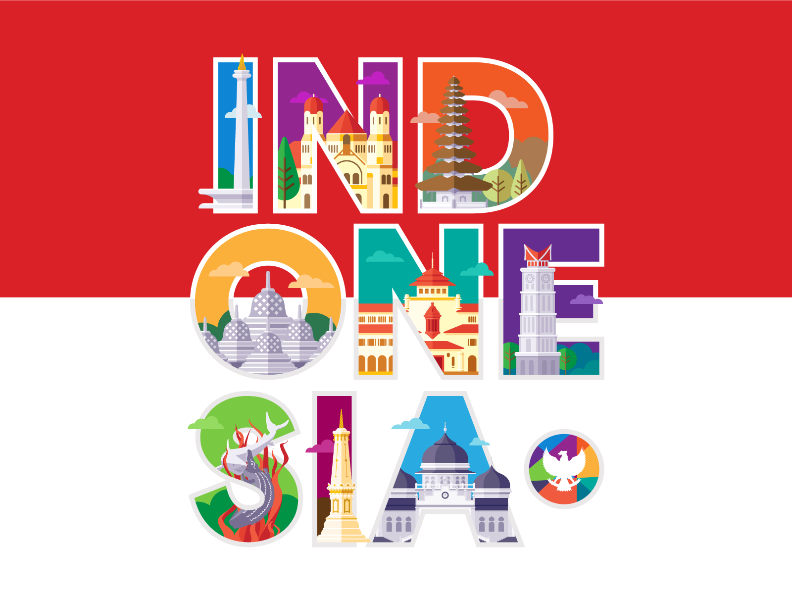 Indonesia Landmarks Typography by Wier Wiranto on Dribbble