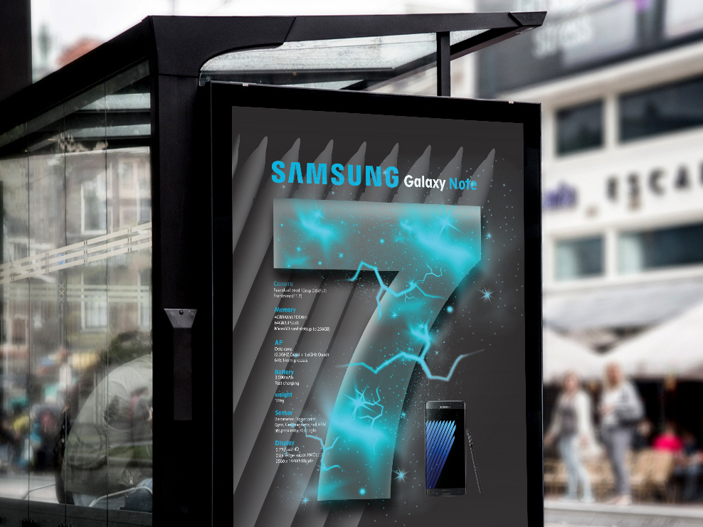 Poster Design for samsung Galaxy note 7 by Creative Things on Dribbble