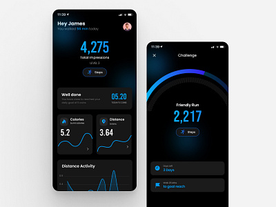 Steps Tracker App UI/UX Design by Rahul Netha on Dribbble