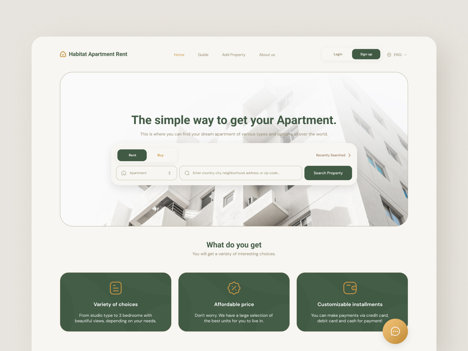 Habitat - Apartment Landing Page by Yogha Batara Adiyatma for Pleinhaus Design Bureau on Dribbble
