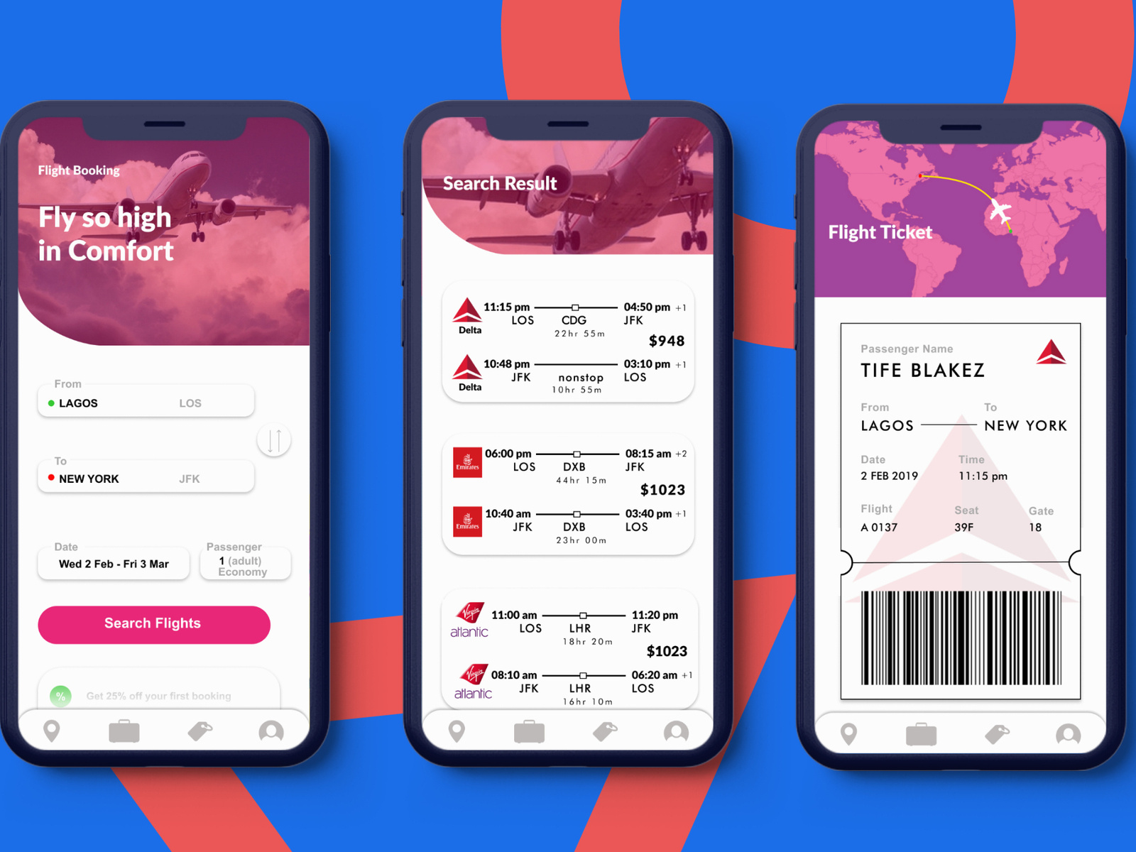 flight ticket by Tife Sokunbi on Dribbble