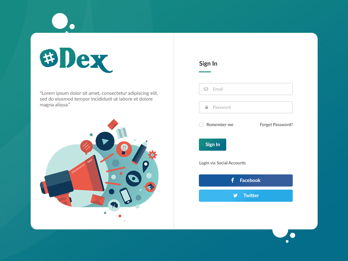 Login Screen for Dex (A social platform) by Ambuj Arora on Dribbble
