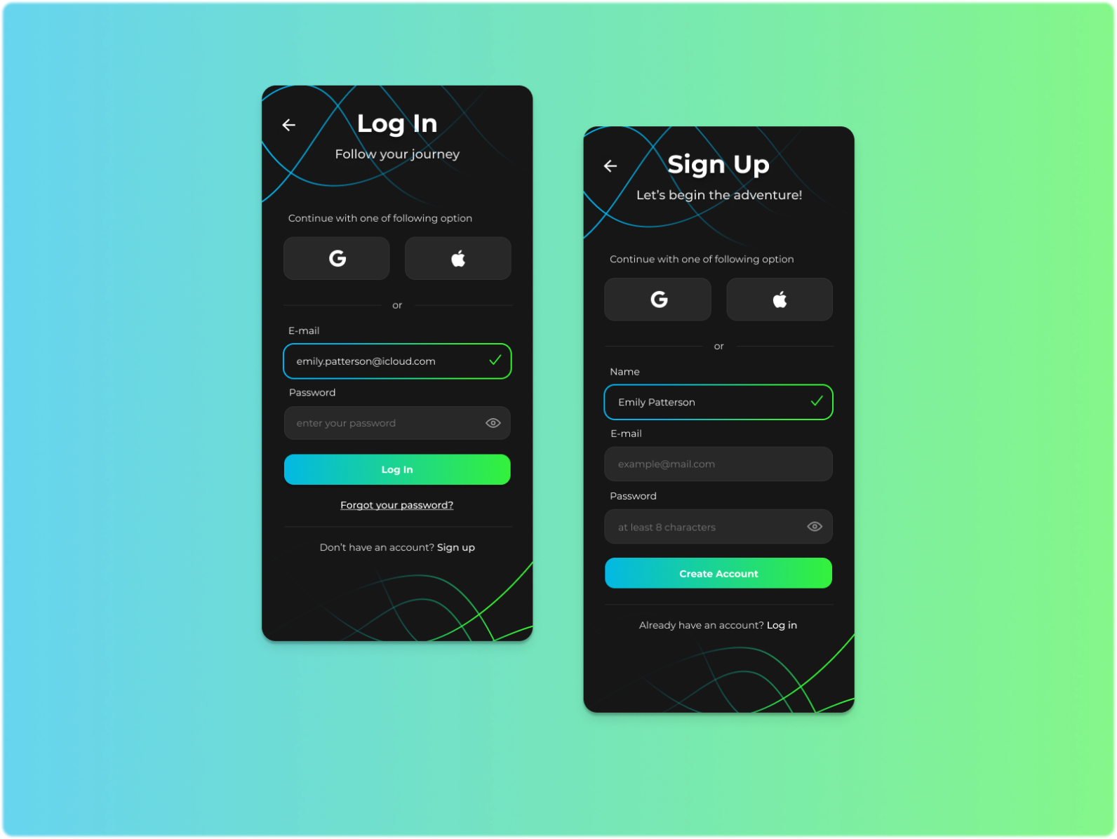 🔑 Log in / Sign Up by Natsy on Dribbble