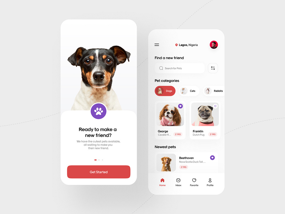 Pet Adoption App by Emmanuel Edokpa for Piqo Design on Dribbble