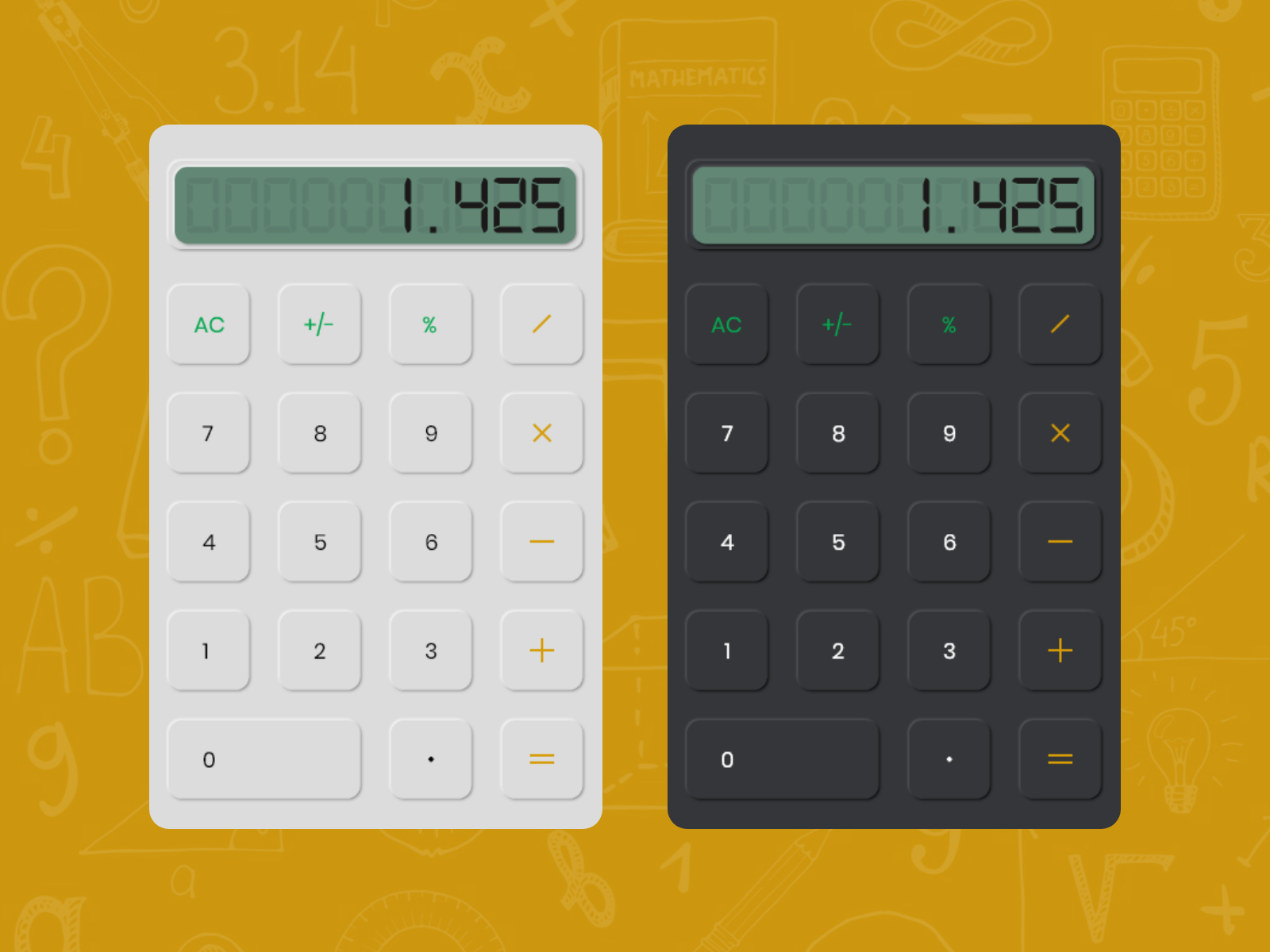 Calculator UI - Free XD by INEXTURE Solutions Limited on Dribbble